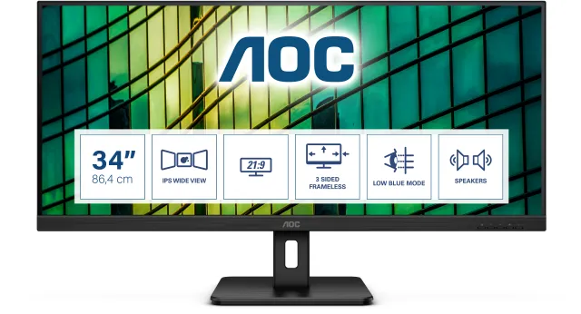 AOC E2 Q34E2A LED display 86,4 cm (34") 2560 x 1080 pixels Full HD+ Noir